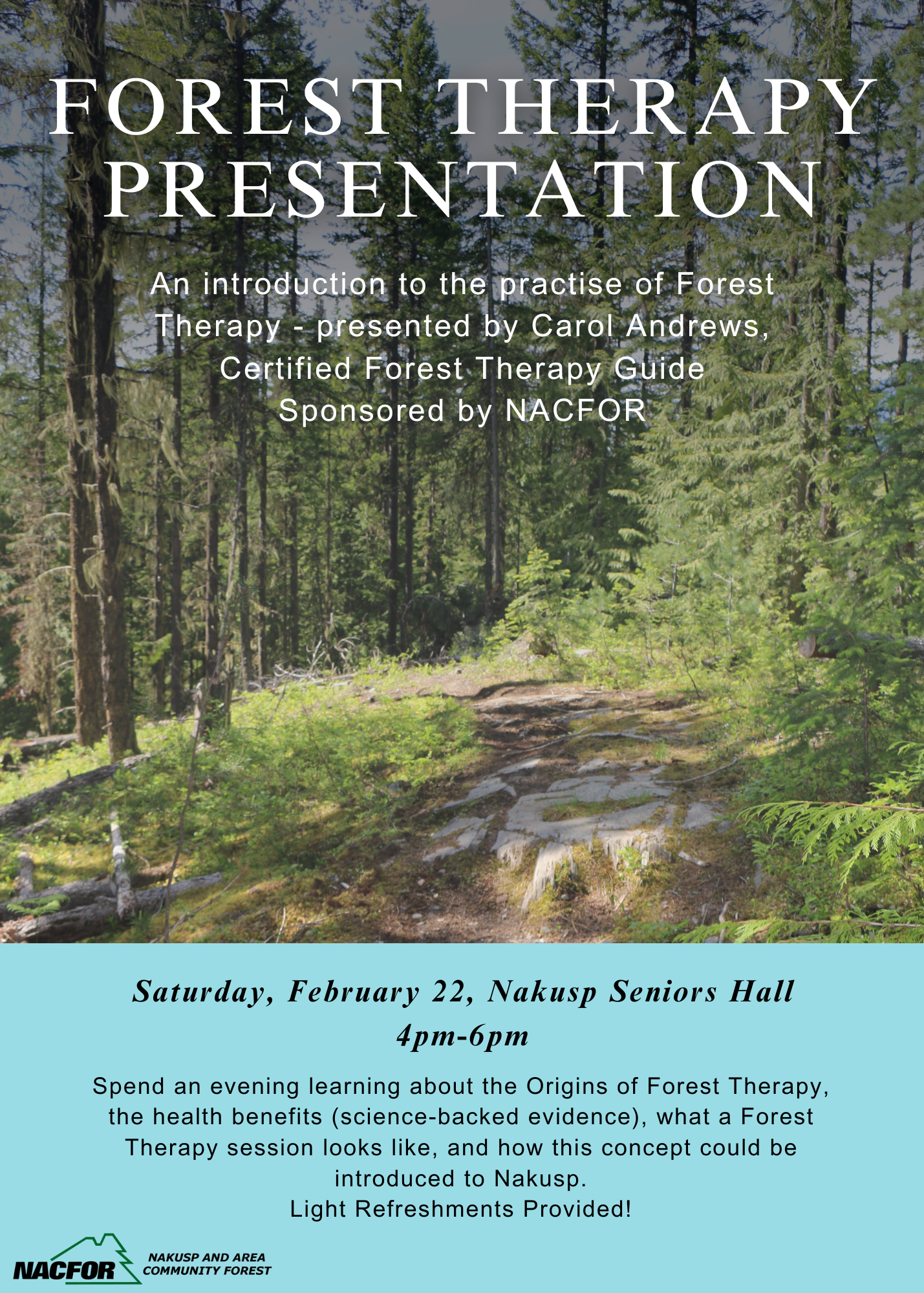 Speaker Series: Forest Therapy - Nakusp and Area Community Forest